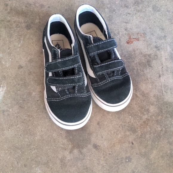 Vans | Shoes | Kids Black And White Vans Shoes Strap On Size Toddler ...